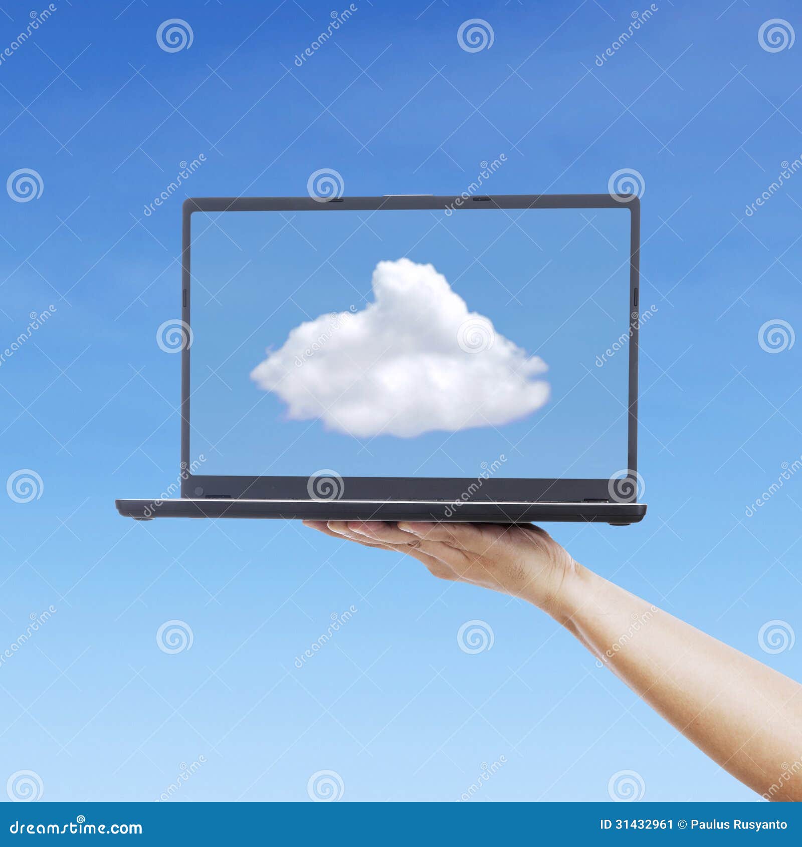 Cloud Computing from Laptop Stock Image - Image of engine, computing ...