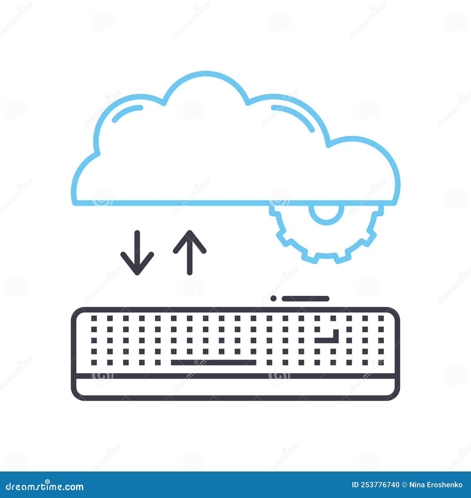 Cloud Computing Line Icon, Outline Symbol, Vector Illustration, Concept ...