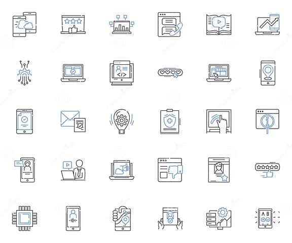 Cloud Computing Line Icons Collection Virtualization Saas Paas Iaas Deployment Scalability