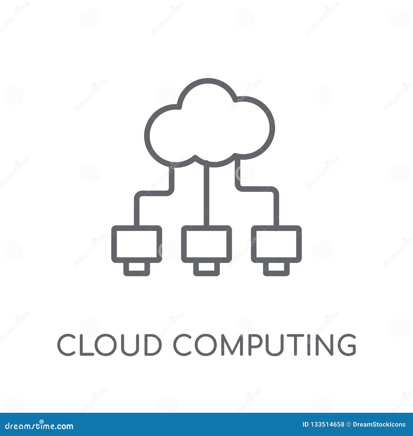 Cloud Computing Linear Icon. Modern Outline Cloud Computing Logo Stock ... Cloud Computing Linear Icon. Modern Outline Cloud Computing Logo Stock ...