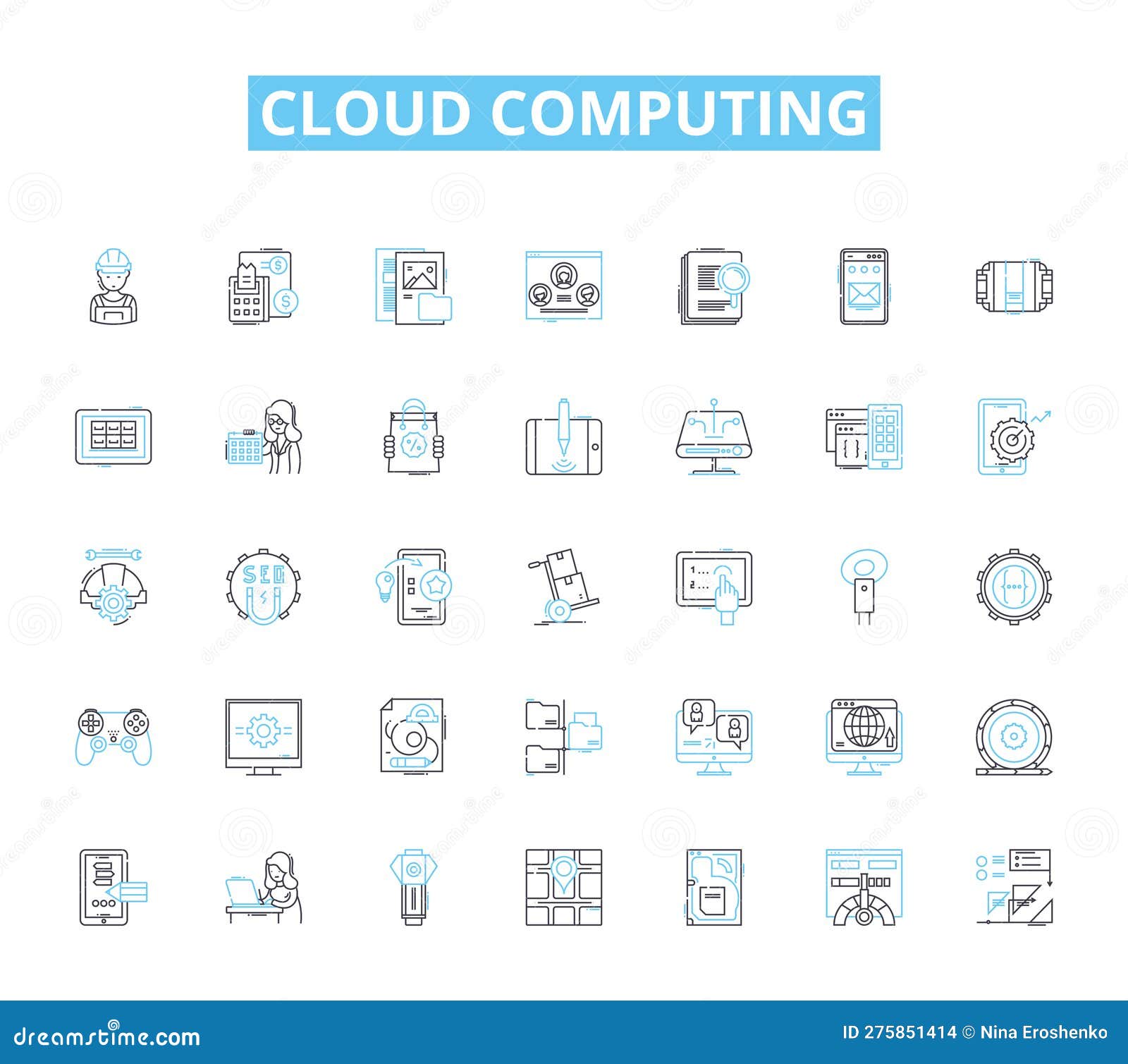 Cloud Computing Linear Icons Set. Storage, Computing, Virtualization ... Cloud Computing Linear Icons Set. Storage, Computing, Virtualization ...