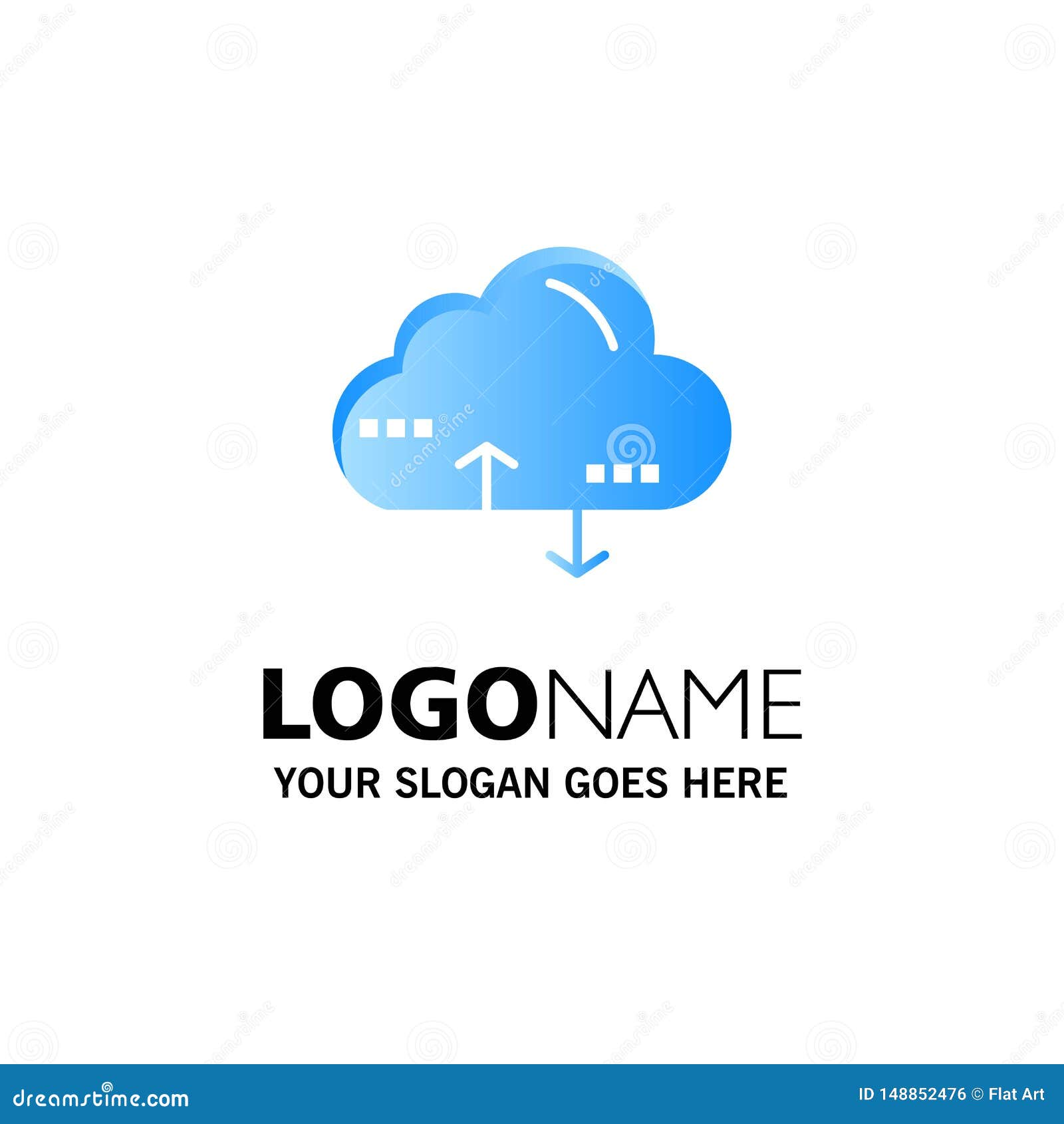 Cloud, Computing, Link, Data Business Logo Template. Flat Color Stock Vector - Illustration of ...