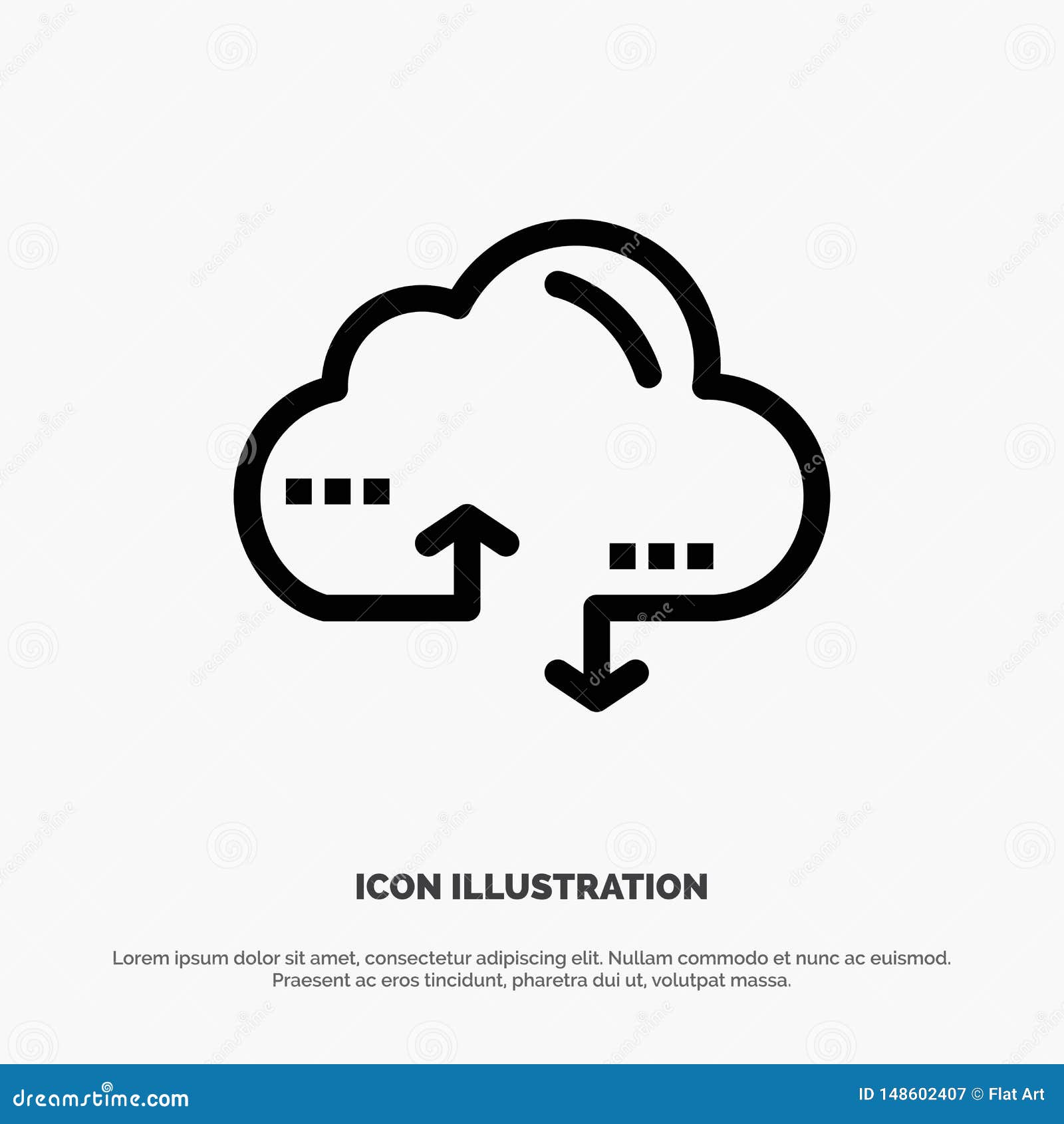 Cloud, Computing, Link, Data Vector Line Icon Stock Vector ...
