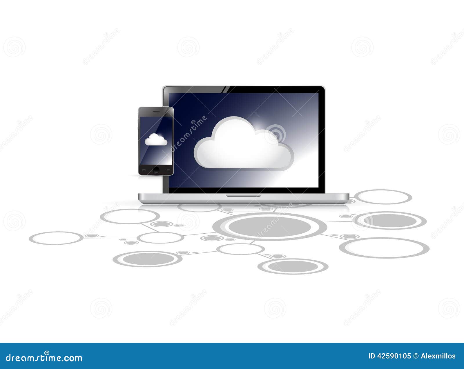 Cloud Computing Links Connection Network Stock Illustration ...