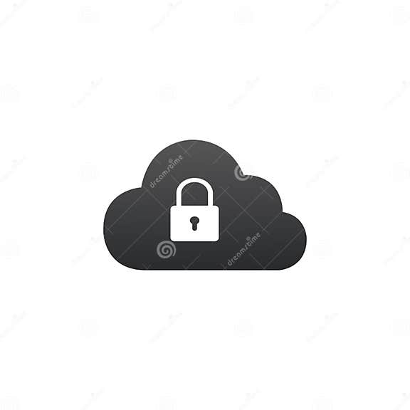 Cloud Computing Lock Icon Isolated on White Background. Security, Safety, Protection Concept ...