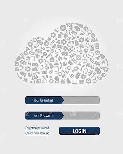 Cloud Computing Login Form stock vector. Illustration of form - 29054005