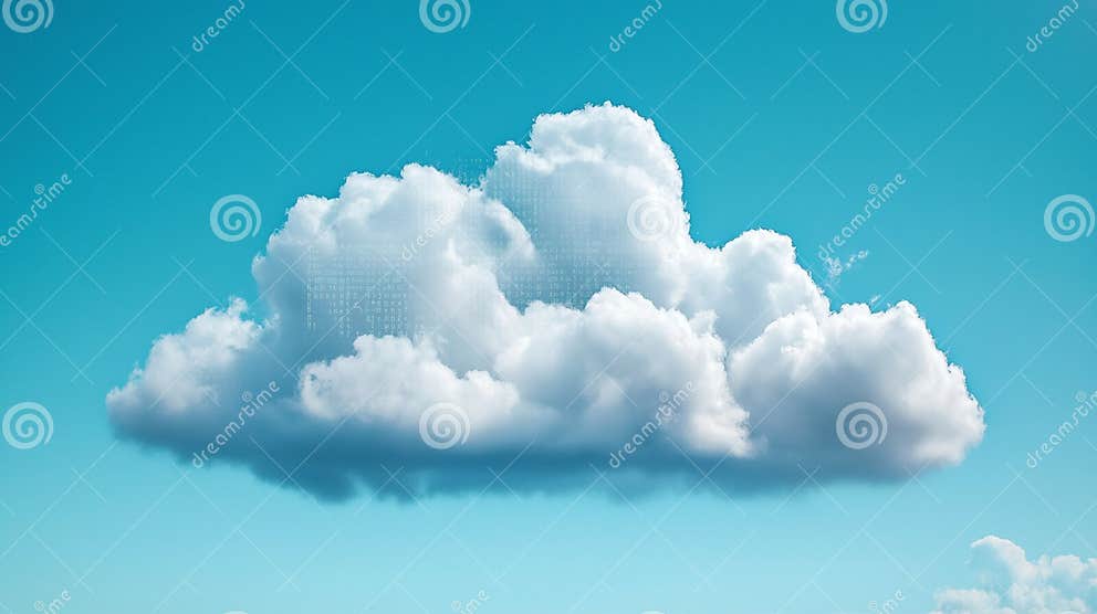 Cloud Computing In Logistics Fluffy Clouds Filled With Binary Code And Data Packets Stock Image