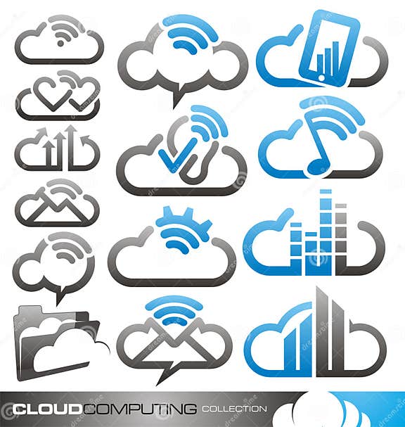 Cloud Computing Logo Design Concepts and Ideas Stock Vector ...