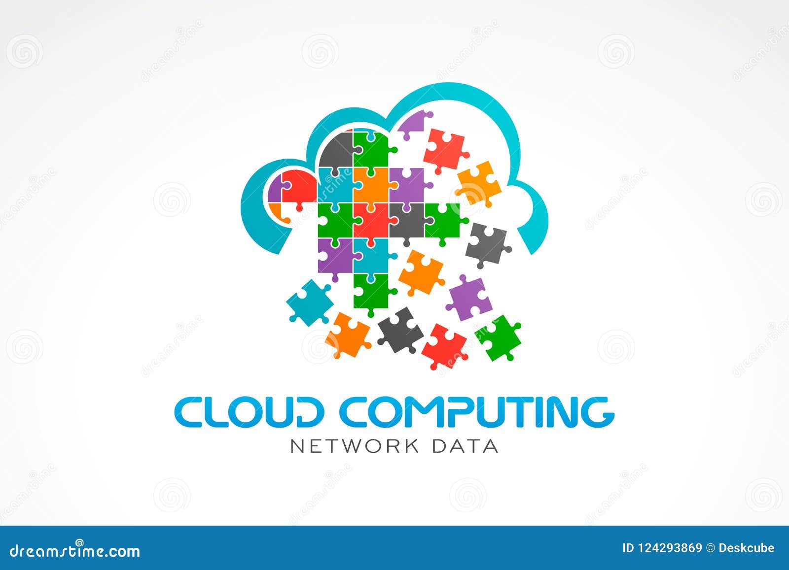 Cloud Computing Logo. Vector Illustration Stock Vector - Illustration ...
