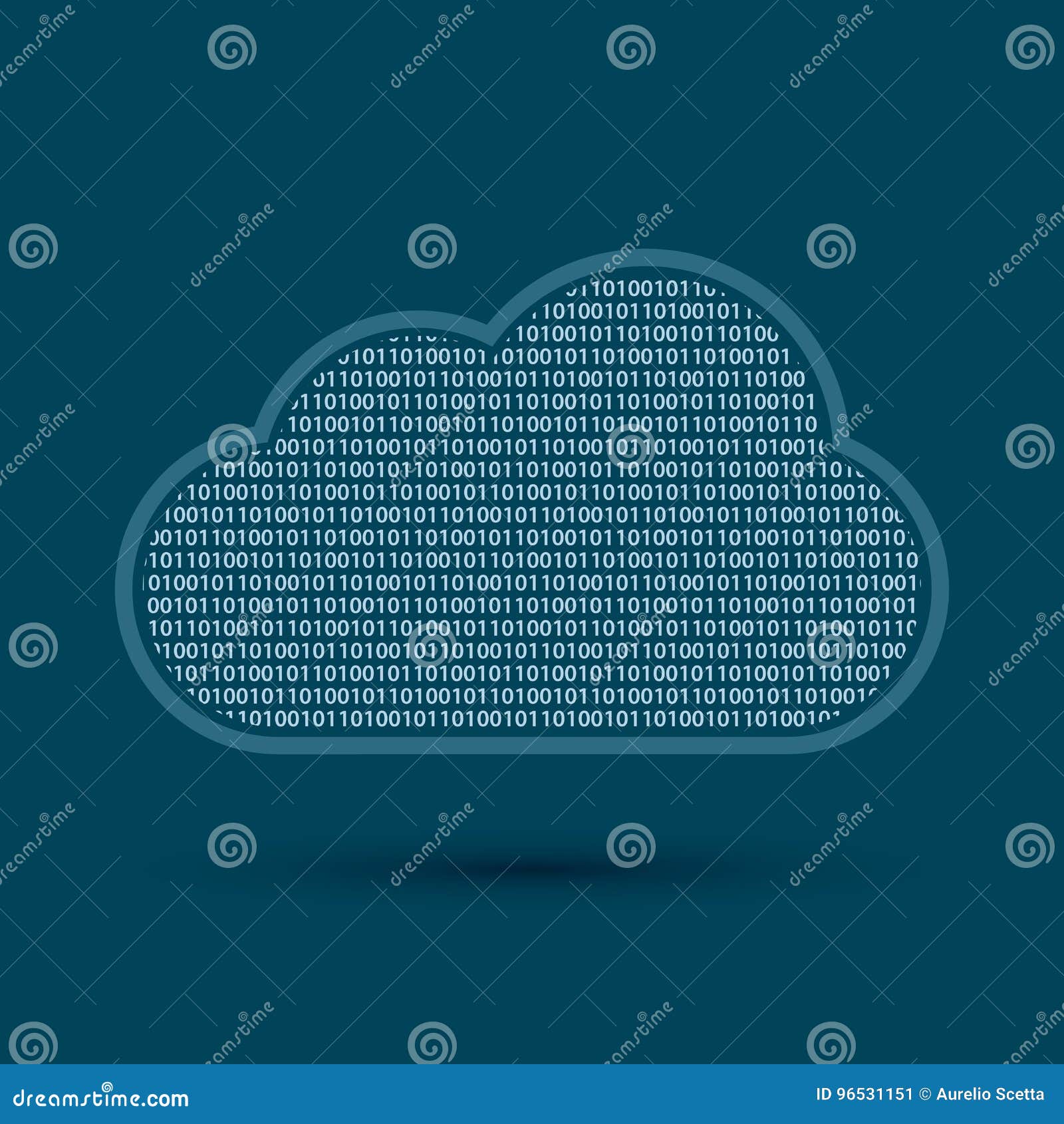 Cloud Computing Made With Binary Code Stock Vector Illustration Of Concept Design 96531151