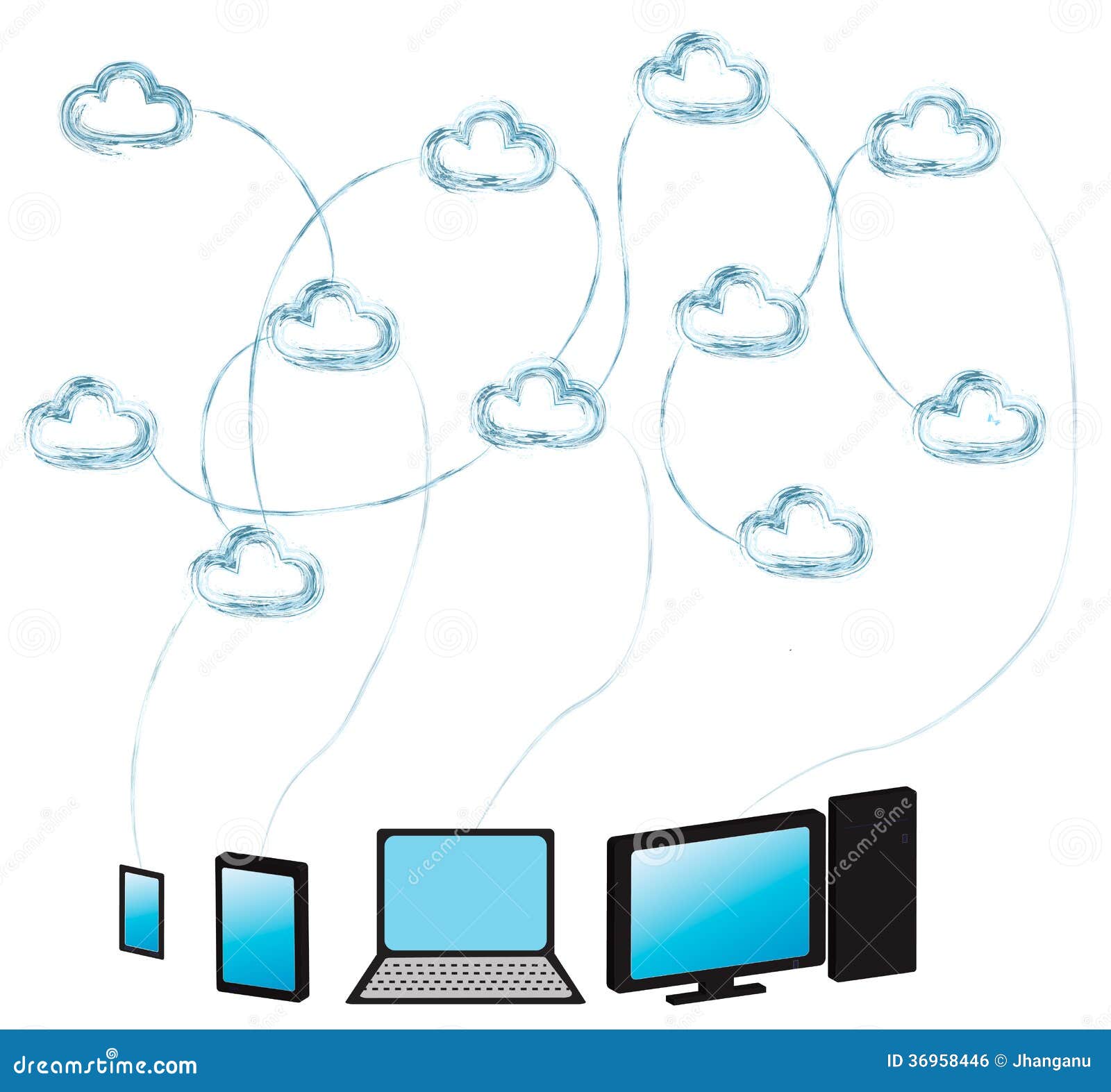 Cloud Computing Made from Water Stock Illustration - Illustration of ...