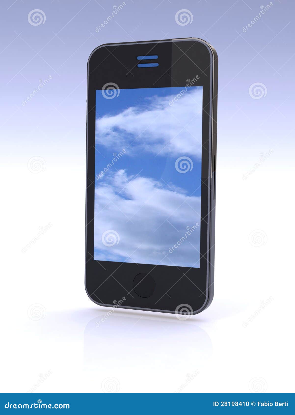 Cloud Computing on Mobile Smartphone. Stock Illustration - Illustration ...