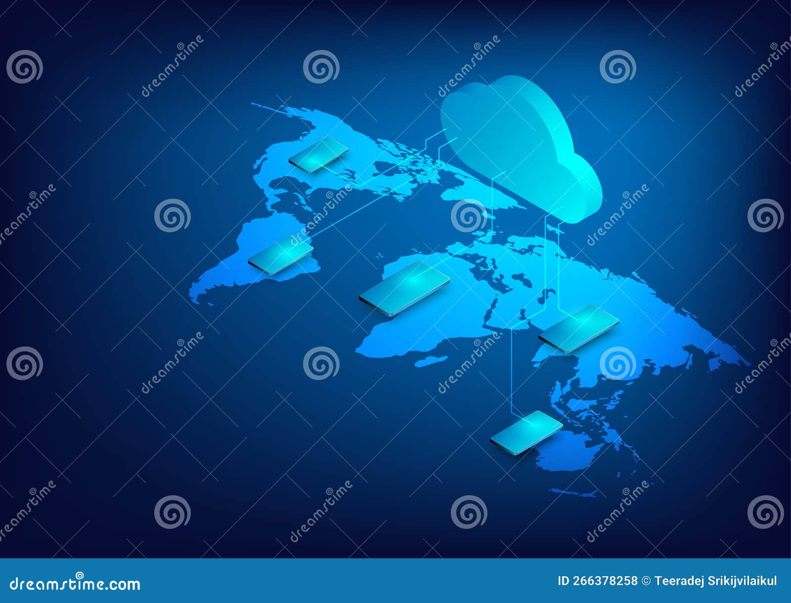 Cloud Computing Mobile Technology Worldwide Concept Stock Vector ...