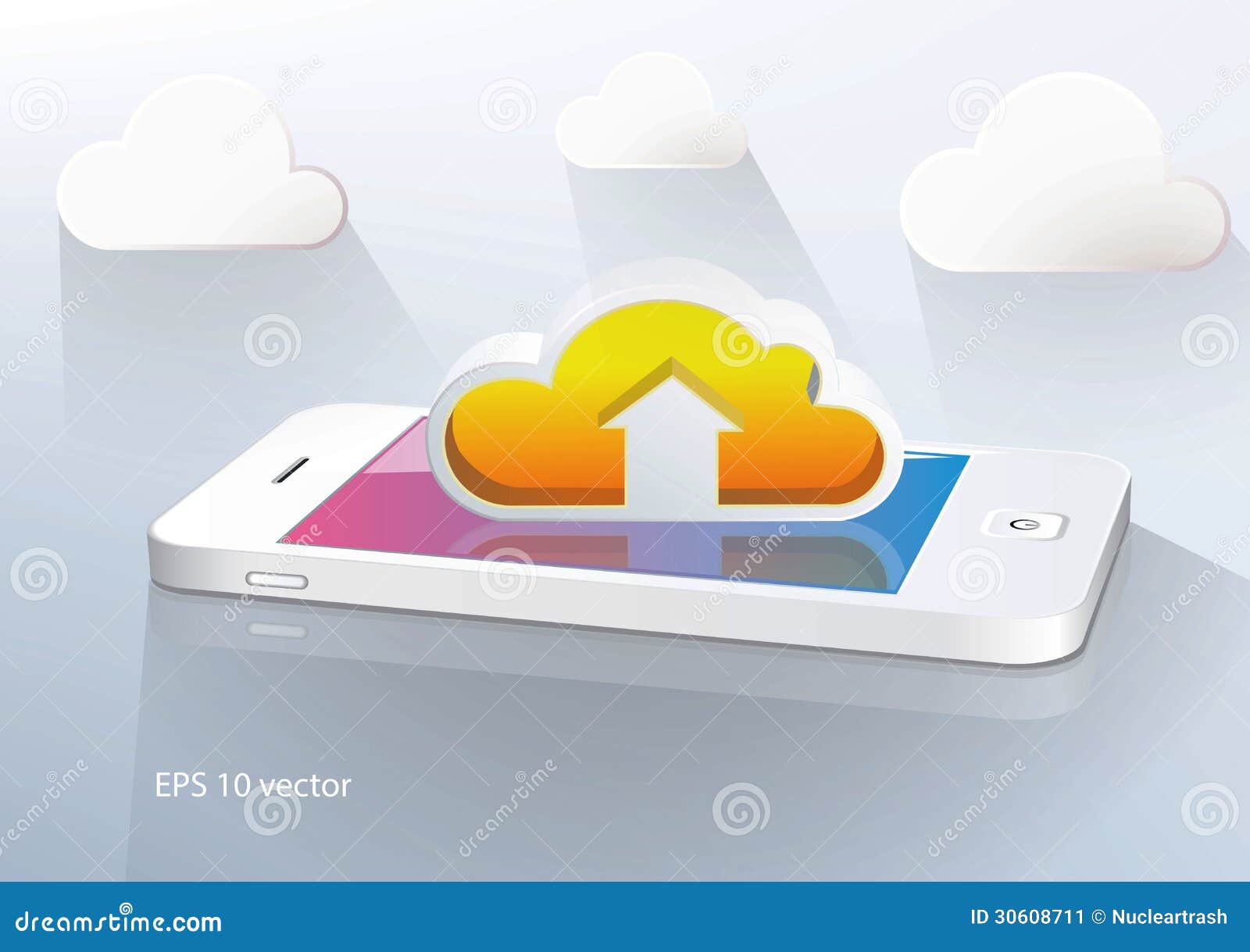 Cloud Mobility Access Vector Illustration | CartoonDealer.com #32897170