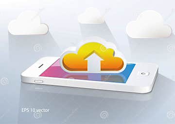 Cloud Computing and Mobility. Stock Vector - Illustration of color ...