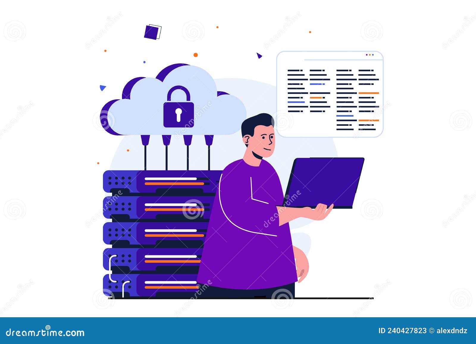 Cloud Computing Modern Flat Concept for Web Banner Design. Stock Vector - Illustration of modern ...