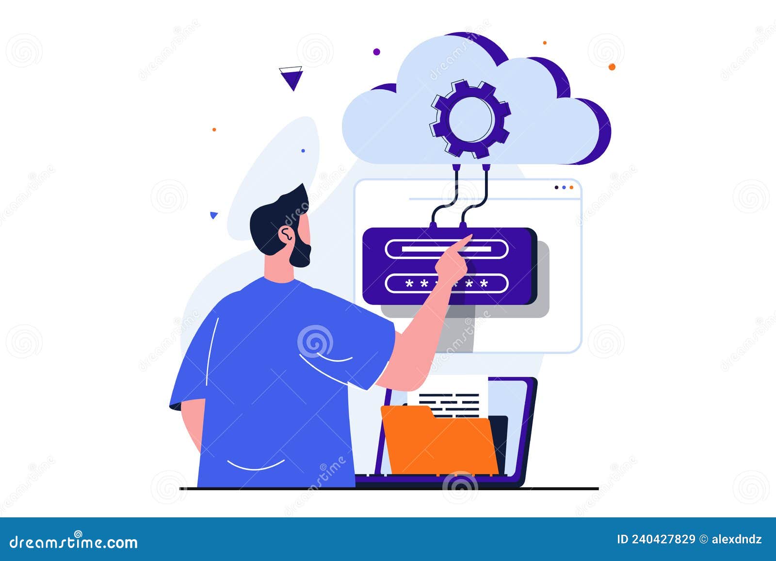 Cloud Computing Modern Flat Concept for Web Banner Design. Stock Vector ...
