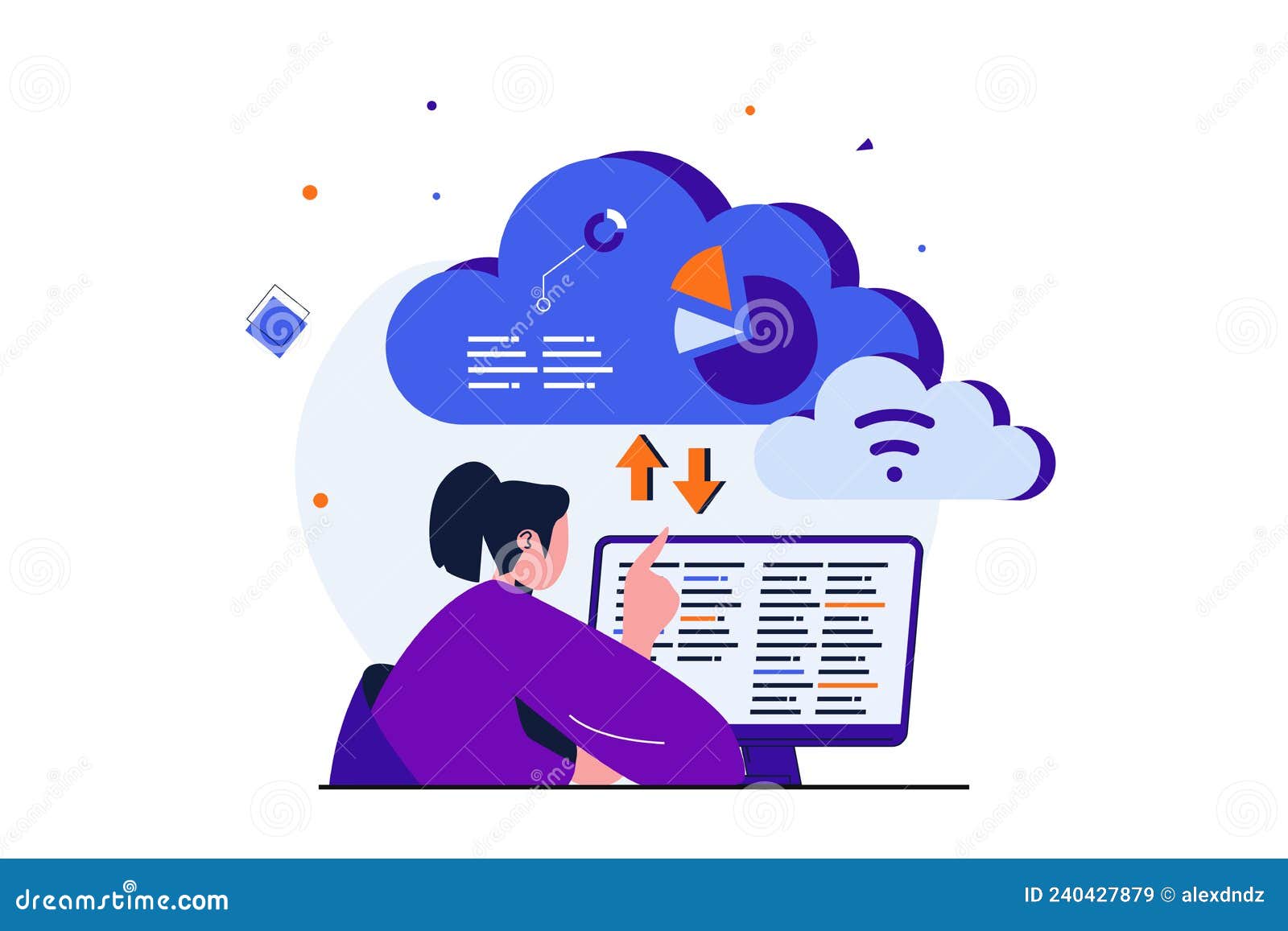 Cloud Computing Modern Flat Concept for Web Banner Design. Stock Vector ...