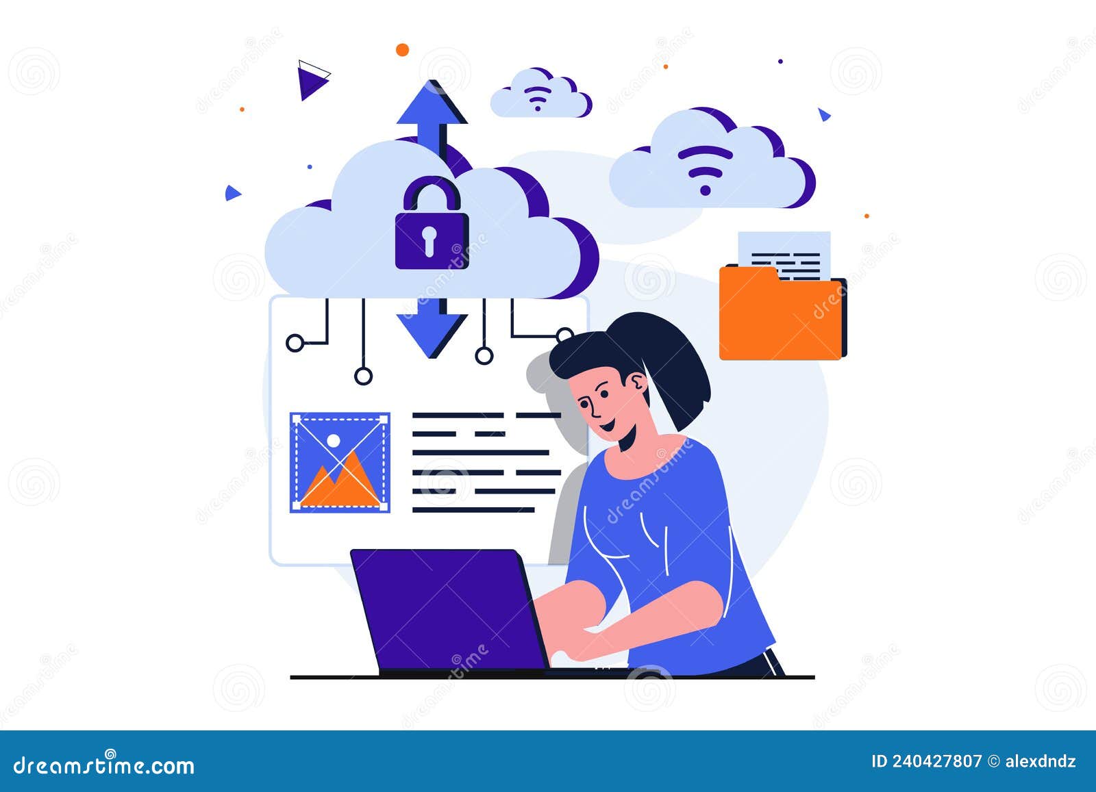 Cloud Computing Modern Flat Concept for Web Banner Design. Stock Vector - Illustration of ...