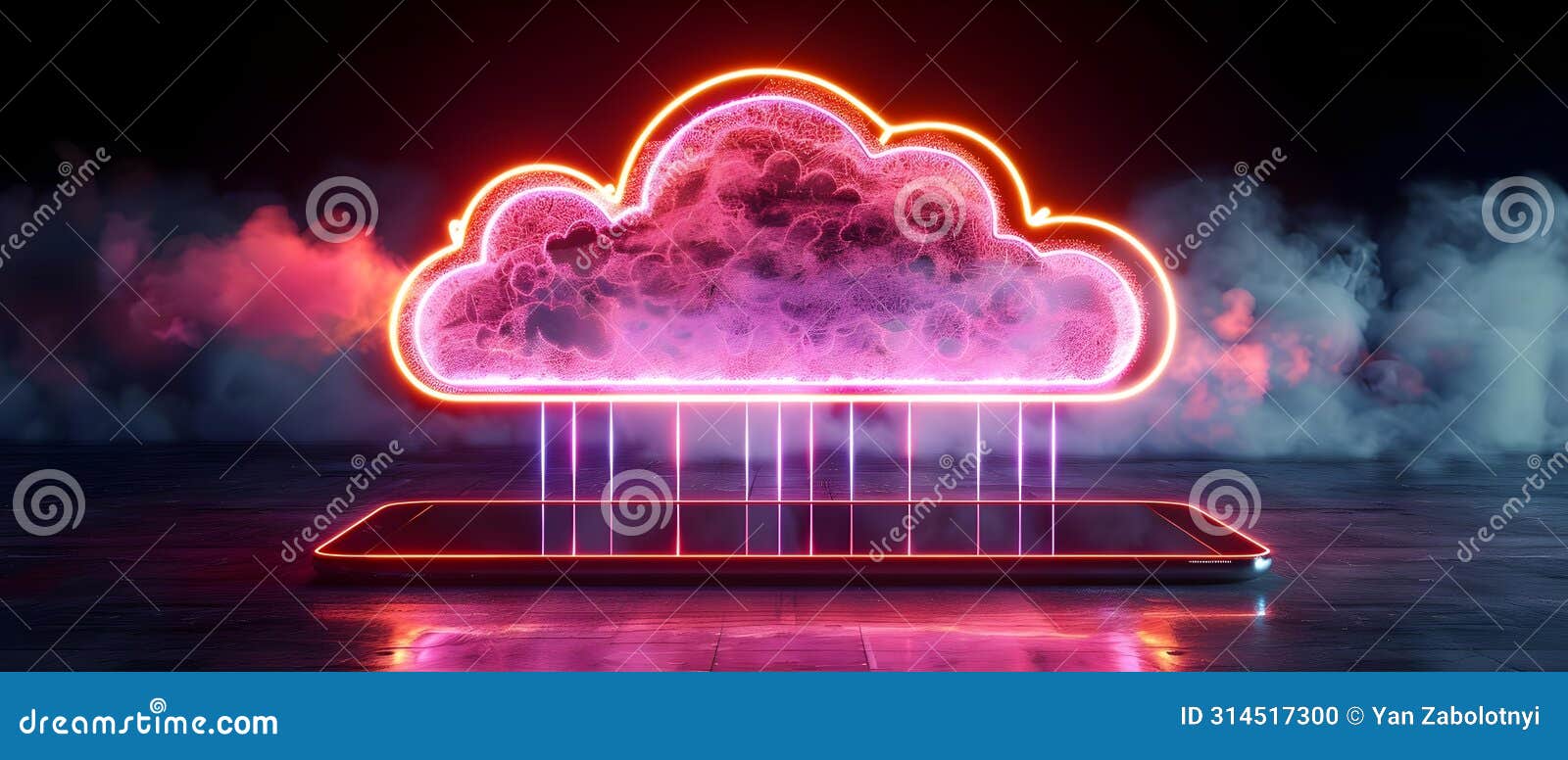 Cloud Computing Neon Concept on Tablet. Concept Technology, Cloud Computing, Neon, Tablet ...