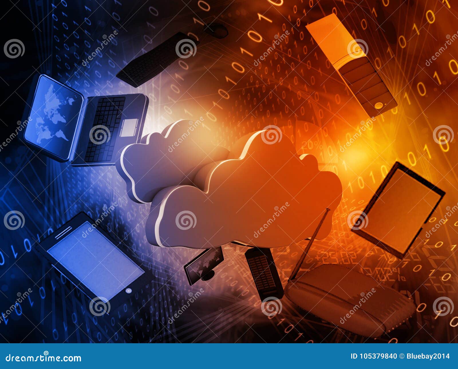 Cloud computing network stock illustration. Illustration of abstract - 105379840