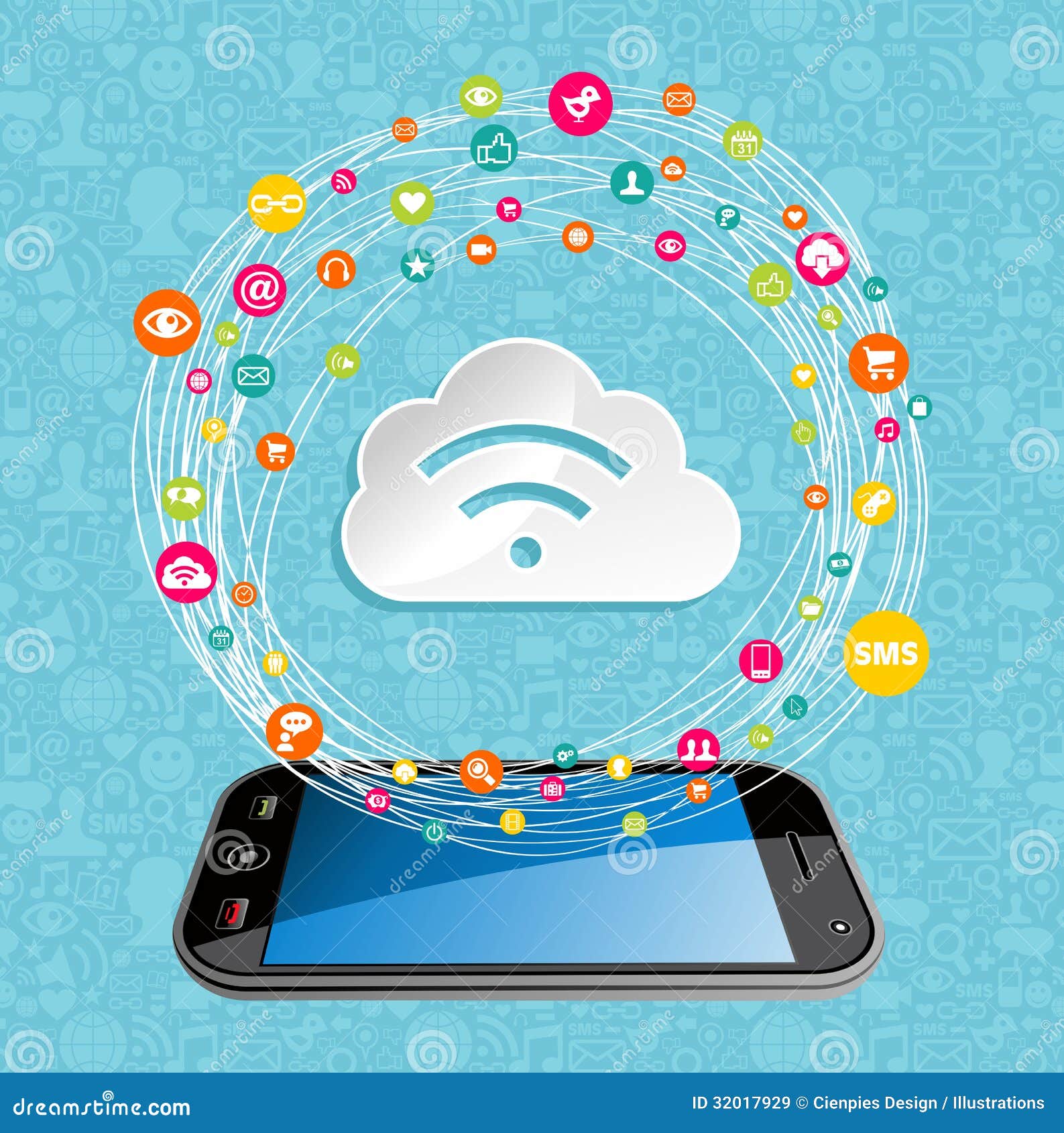 Cloud Computing Network Concept Stock Vector - Illustration of community, management: 32017929