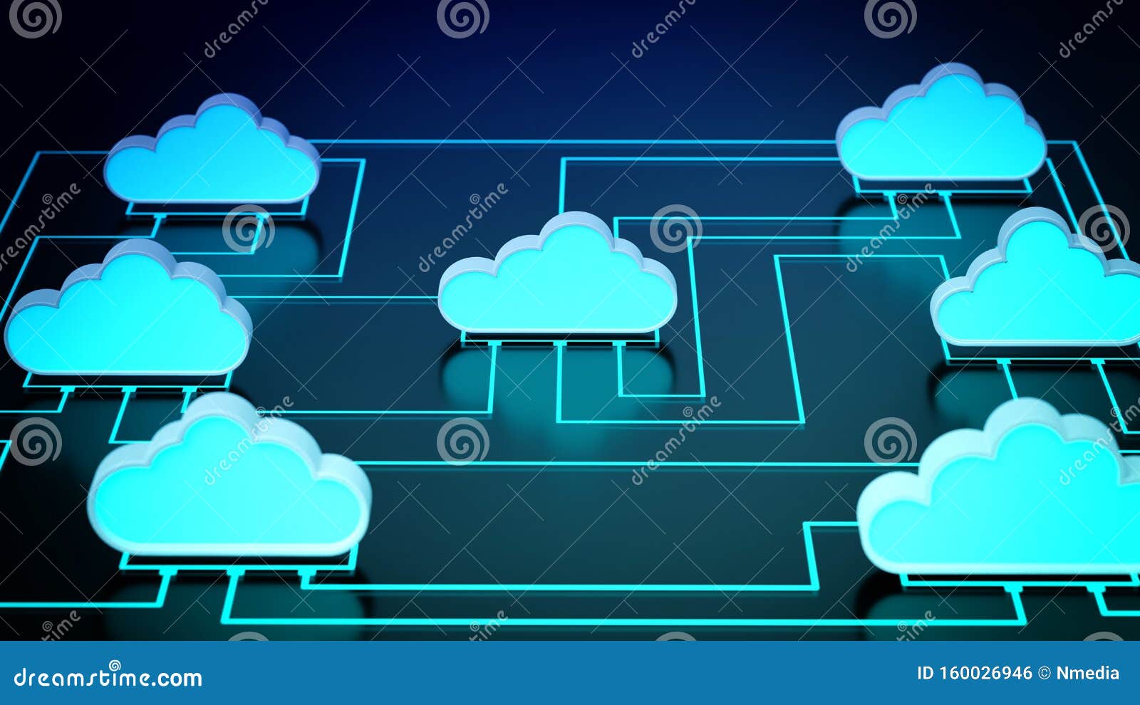 Cloud Computing Network Concept Stock Illustration - Illustration of server, symbol: 160026946
