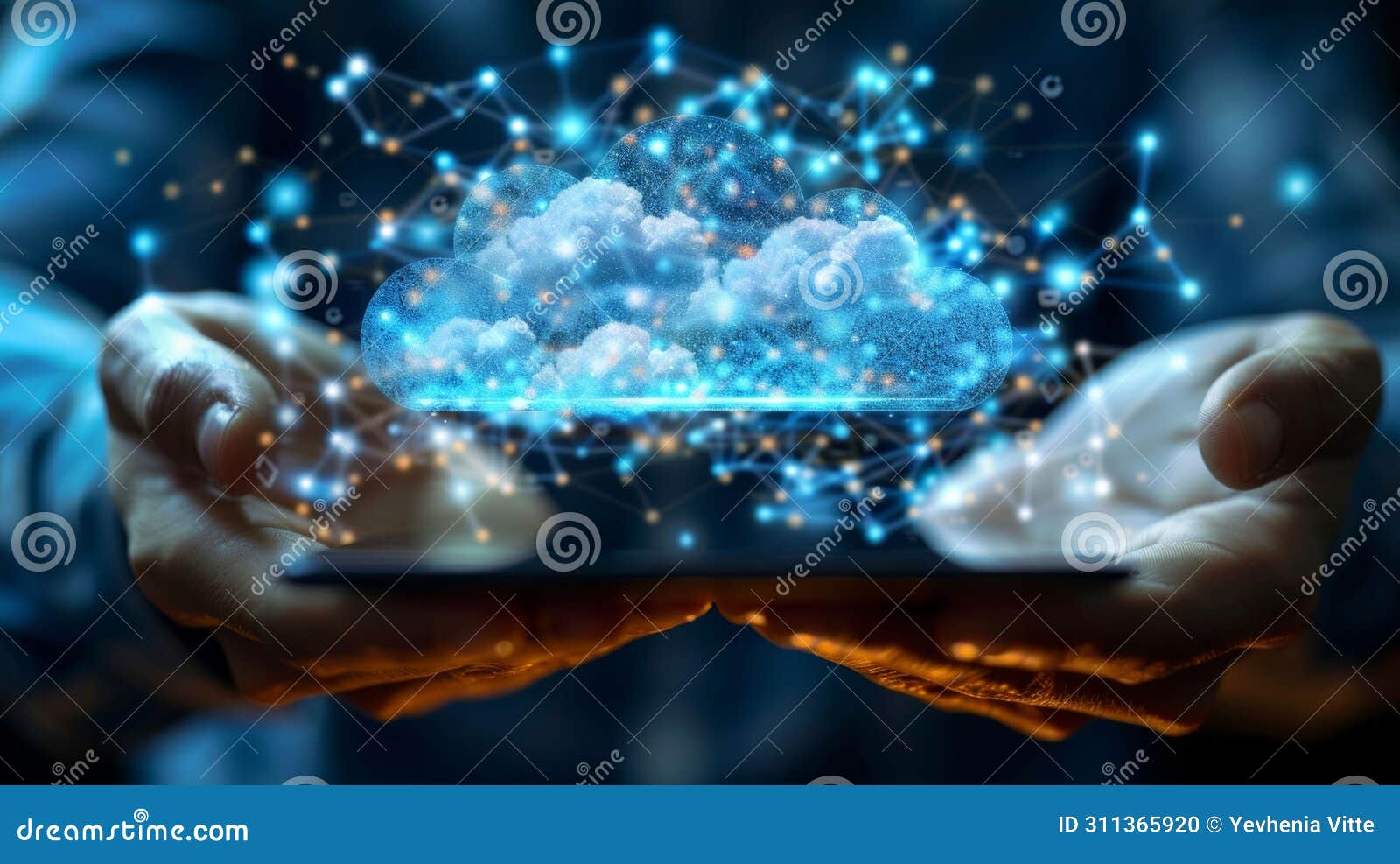 Cloud Computing and Network Connectivity Concept. Generative Ai Stock ...