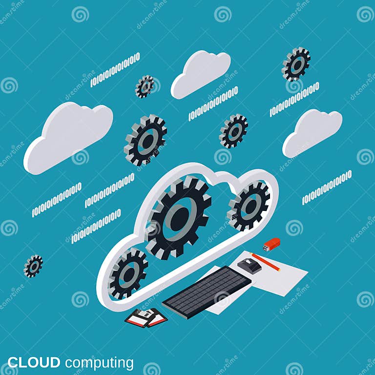 Cloud Computing, Network, Data Processing Vector Concept Stock Vector ...