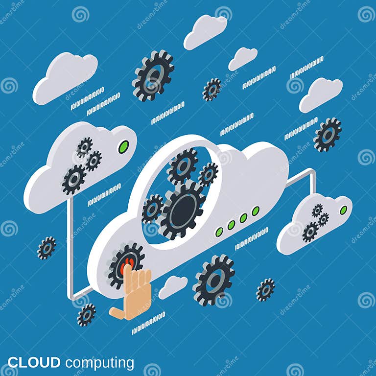 Cloud Computing, Network, Data Processing Vector Concept Stock Vector ...