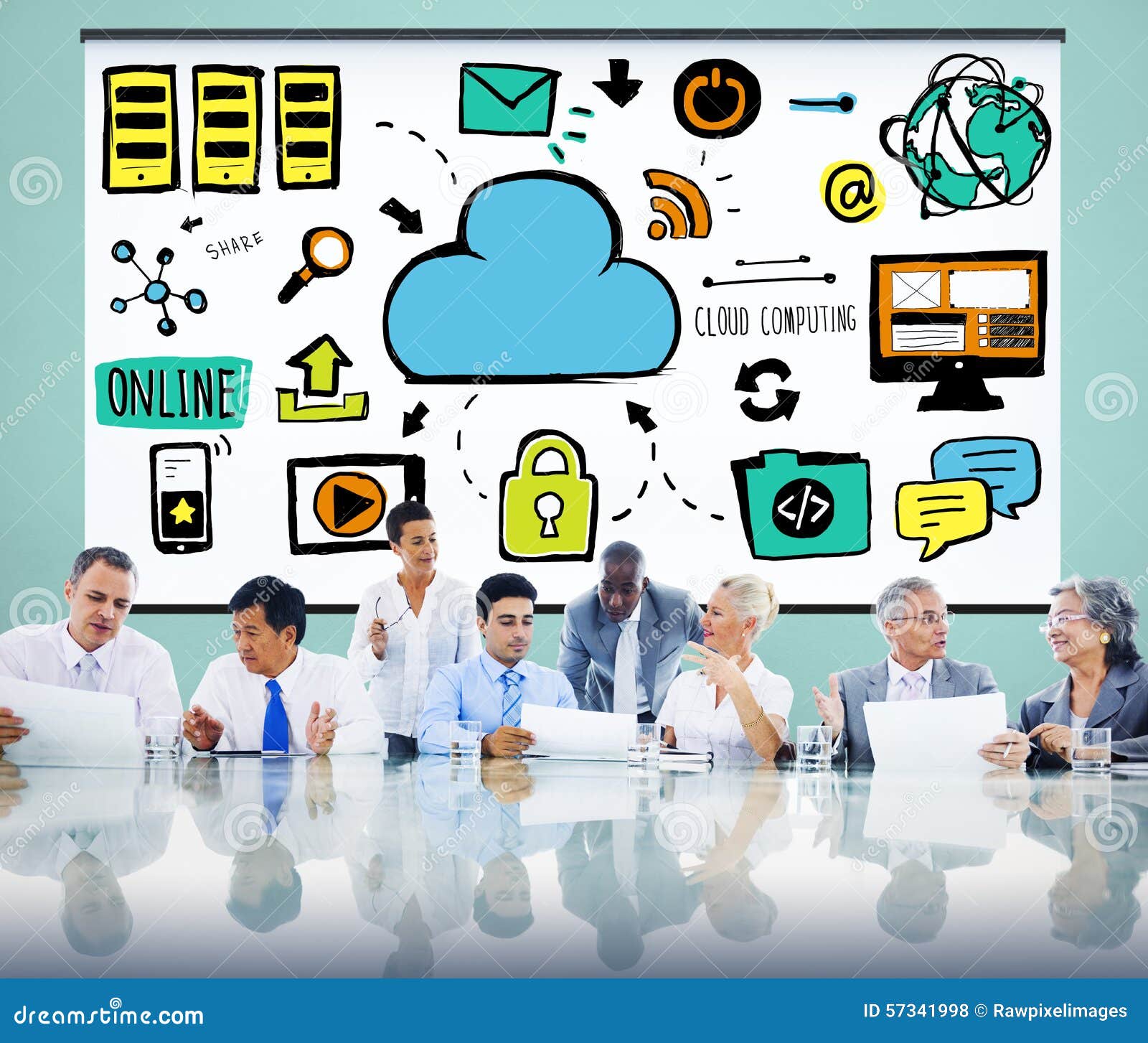 Cloud Computing Network Online Internet Storage Concept Stock Photo ...