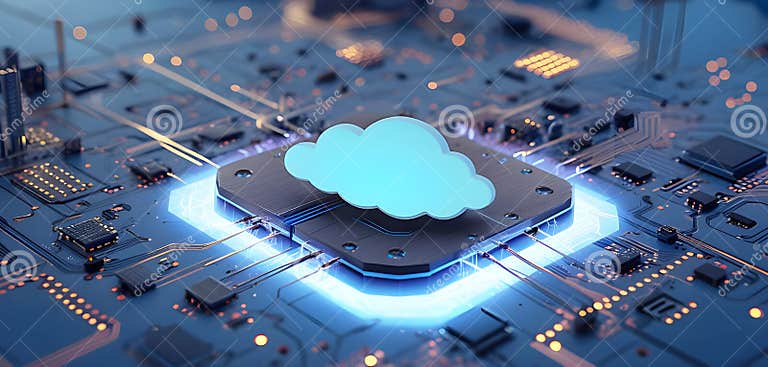 Cloud Computing and Network Security Concept, 3d Rendering,conceptual Image Stock Illustration ...