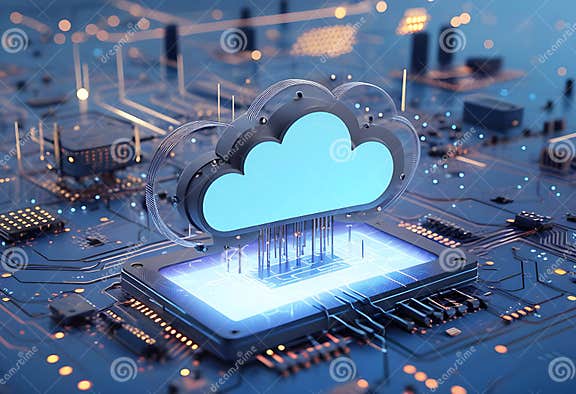 Cloud Computing and Network Security Concept, 3d Rendering,conceptual Image Stock Illustration ...