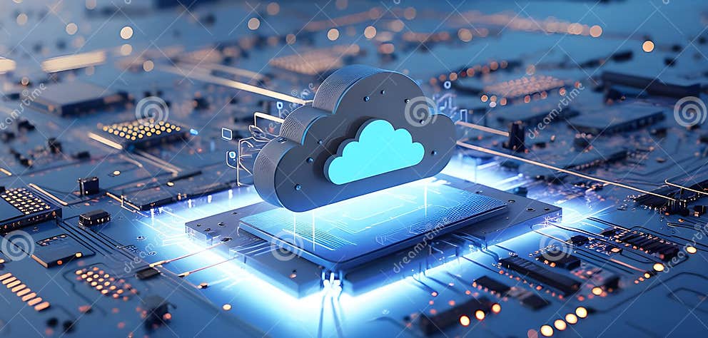 Cloud Computing and Network Security Concept, 3d Rendering,conceptual Image Stock Illustration ...