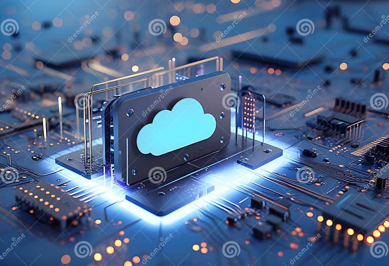Cloud Computing and Network Security Concept, 3d Rendering,conceptual Image Stock Illustration ...