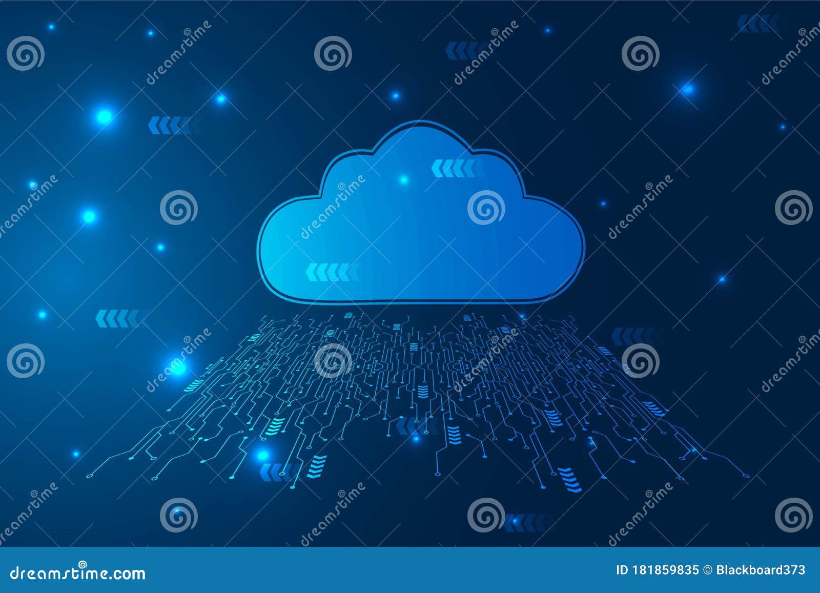 Cloud Computing and Network Security Technology Concept, Cloud Network. Vector Background Stock ...