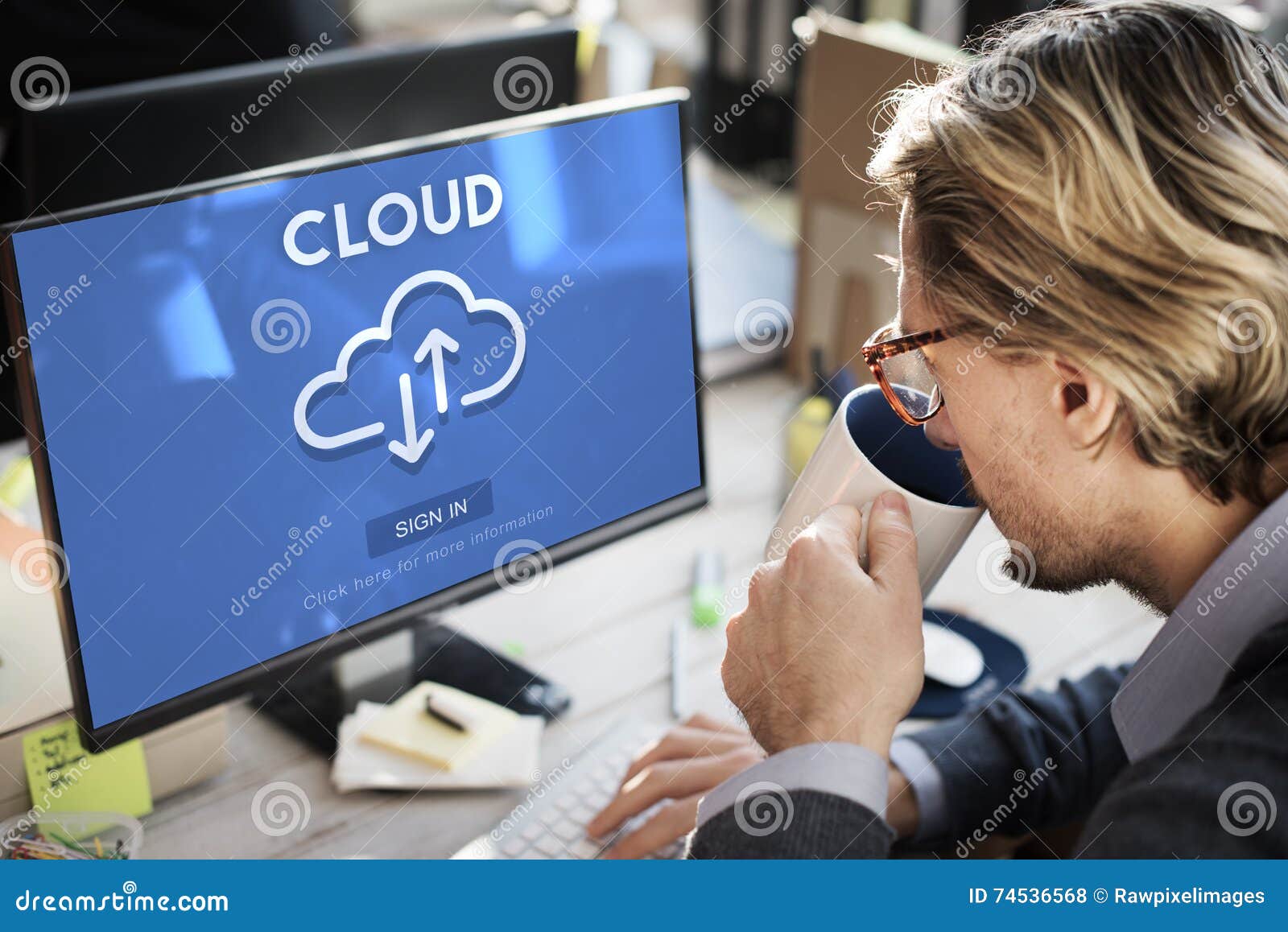 Cloud Computing Network Storage Technology Data Concept Stock Photo ...