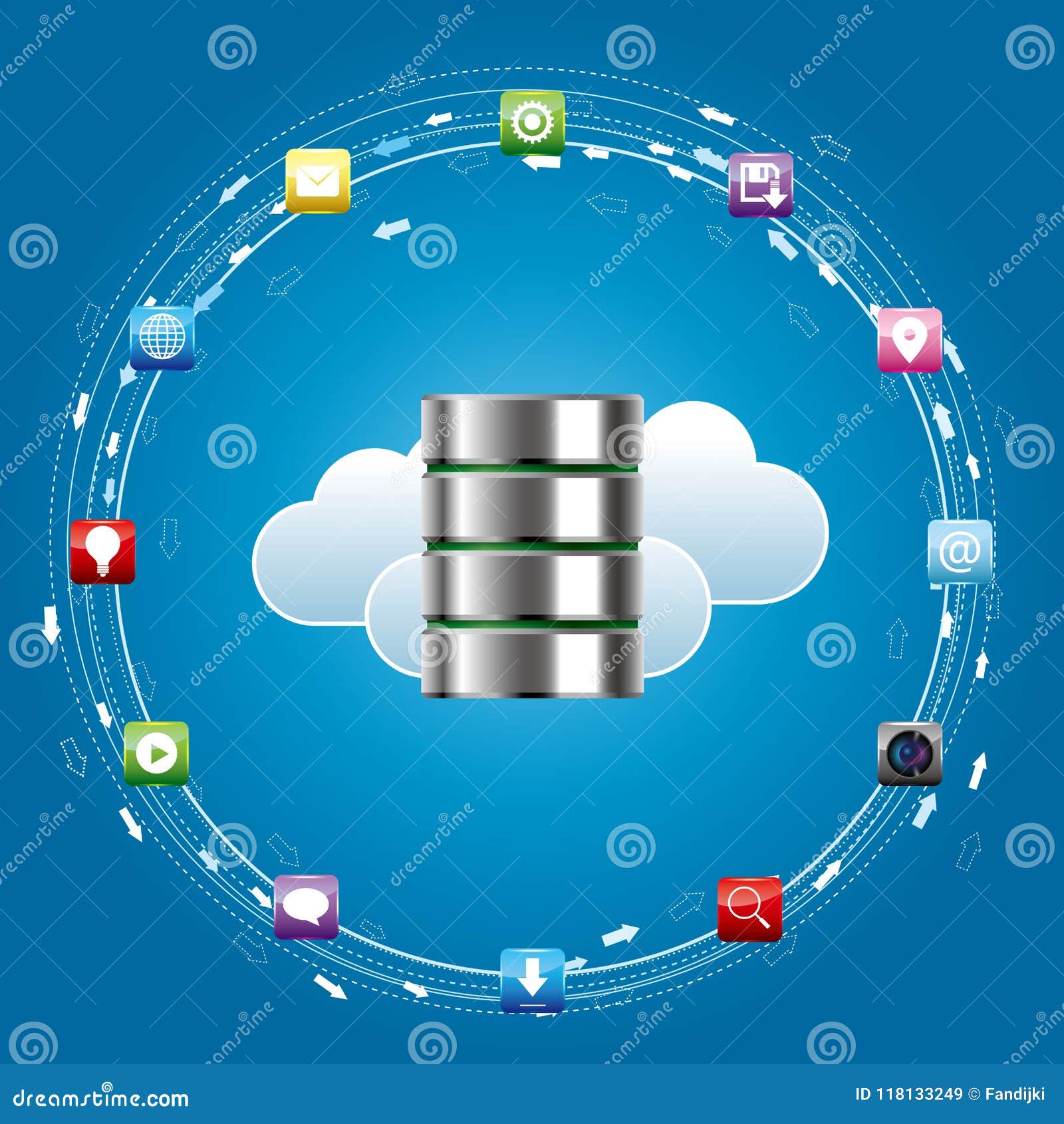 Cloud Computing And Networking Design Concept Stock Vector