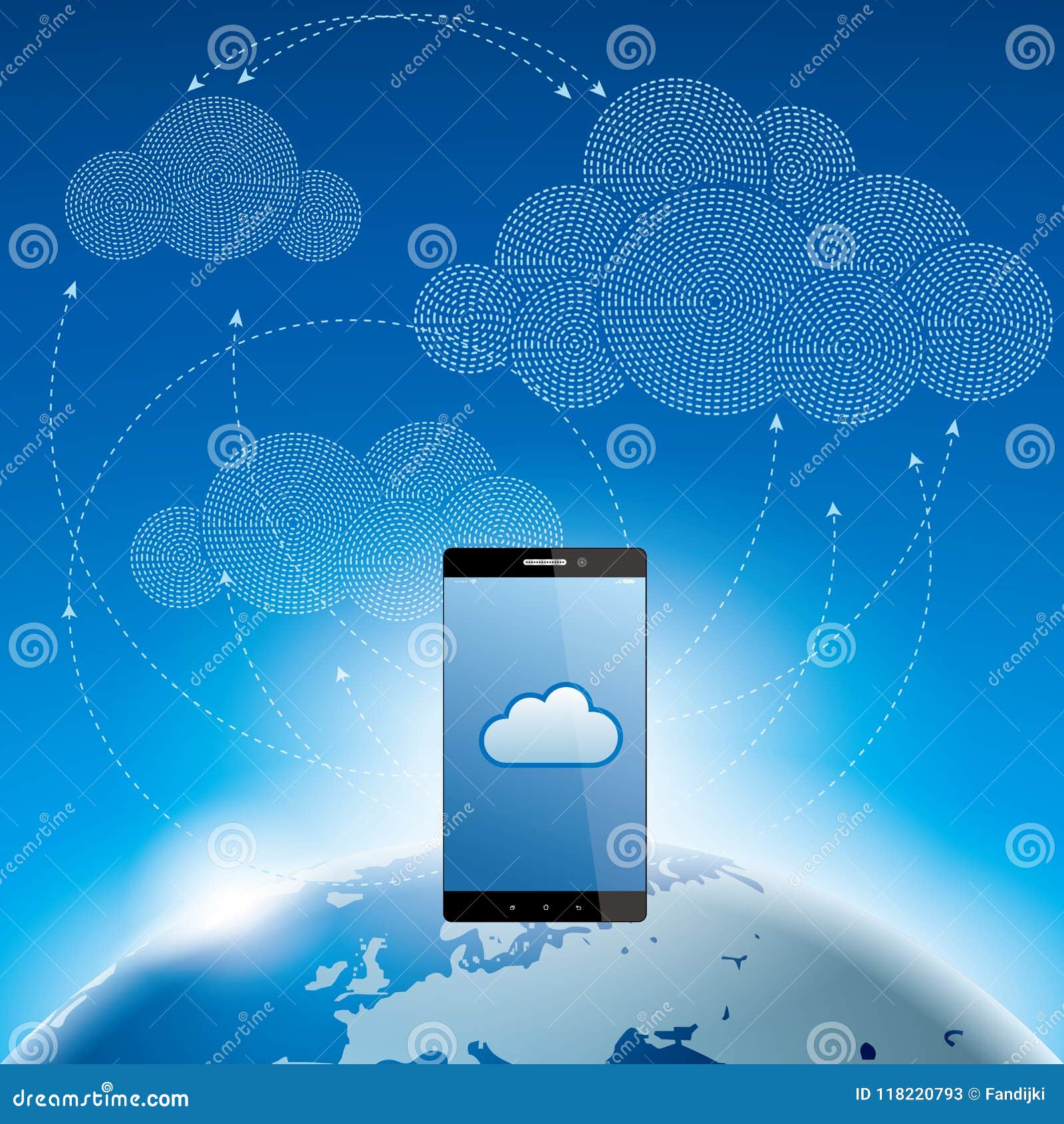 Cloud Computing And Networking Design Concept Stock Vector