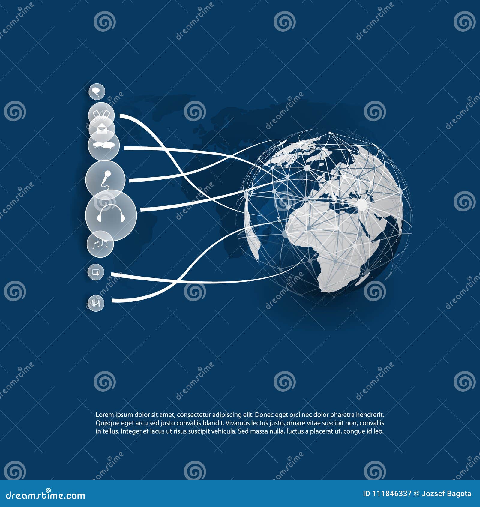 Cloud Computing and Networks Concept Design with App Icons, Earth Globe ...