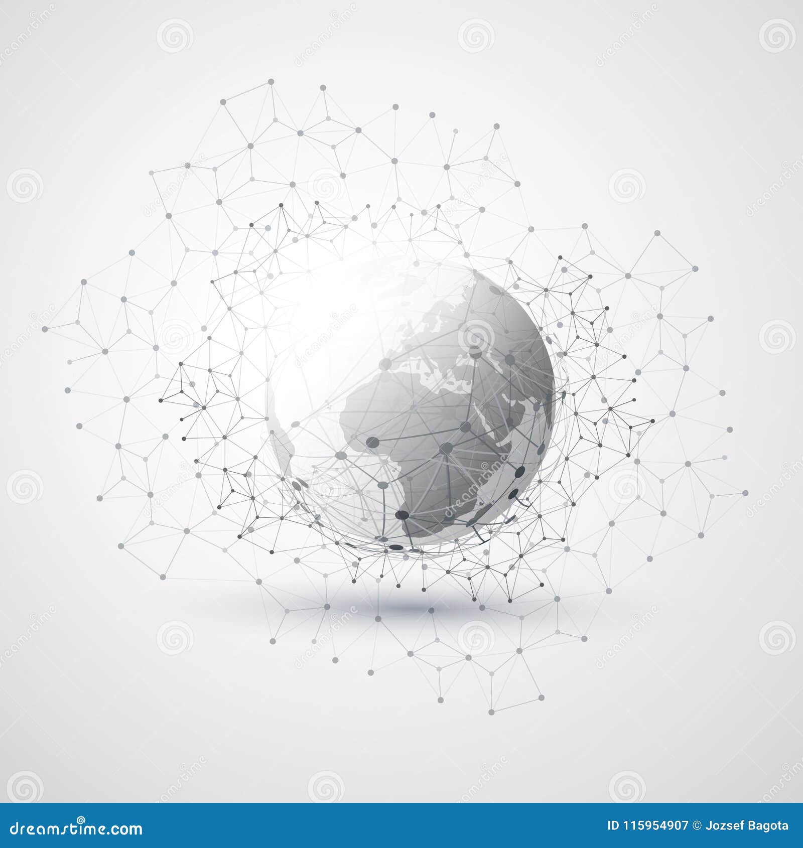 Cloud Computing and Networks Concept with Earth Globe - Global Digital Network Connections ...