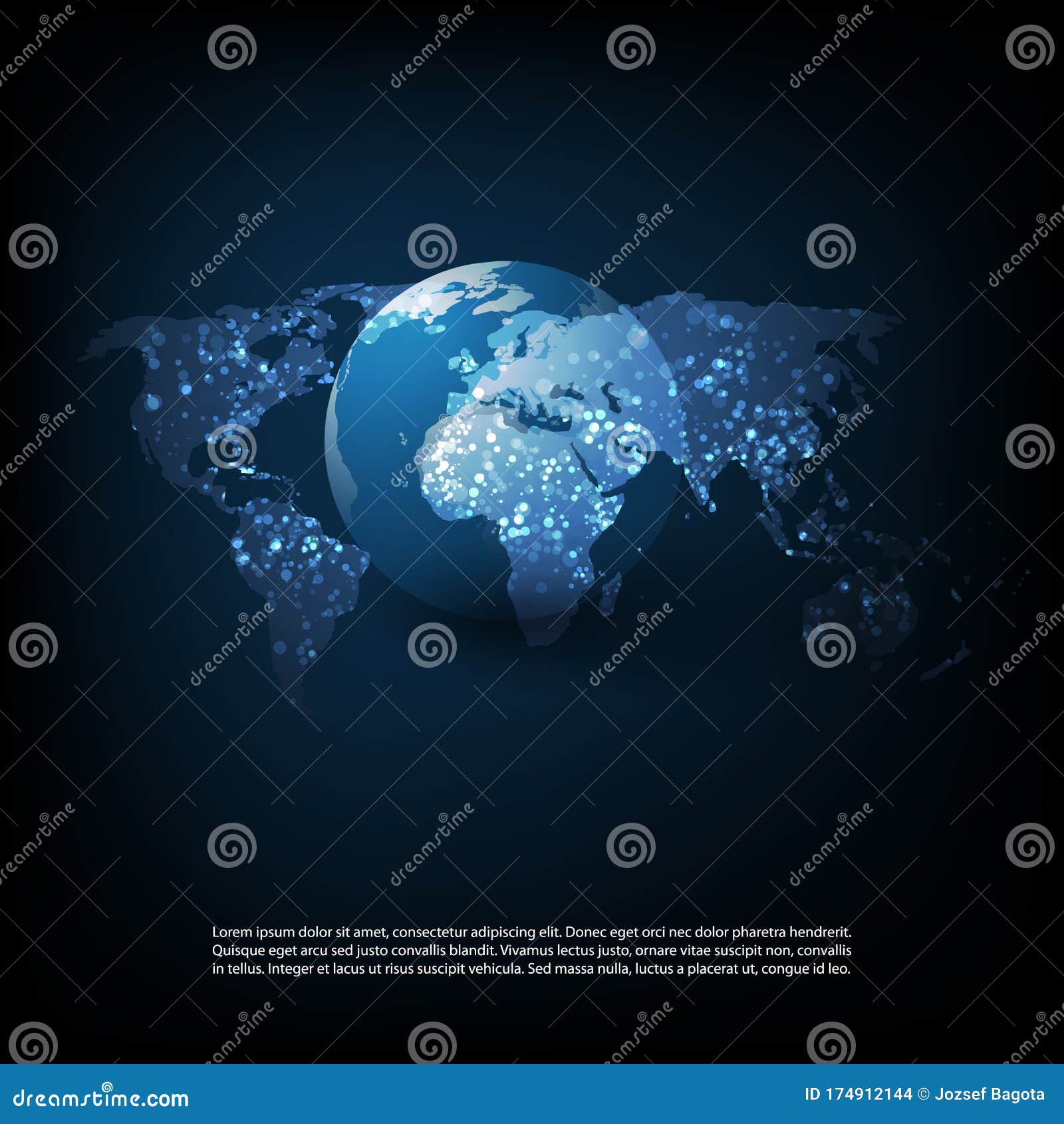 Cloud Computing and Networks Concept with Earth Globe and World Map ...