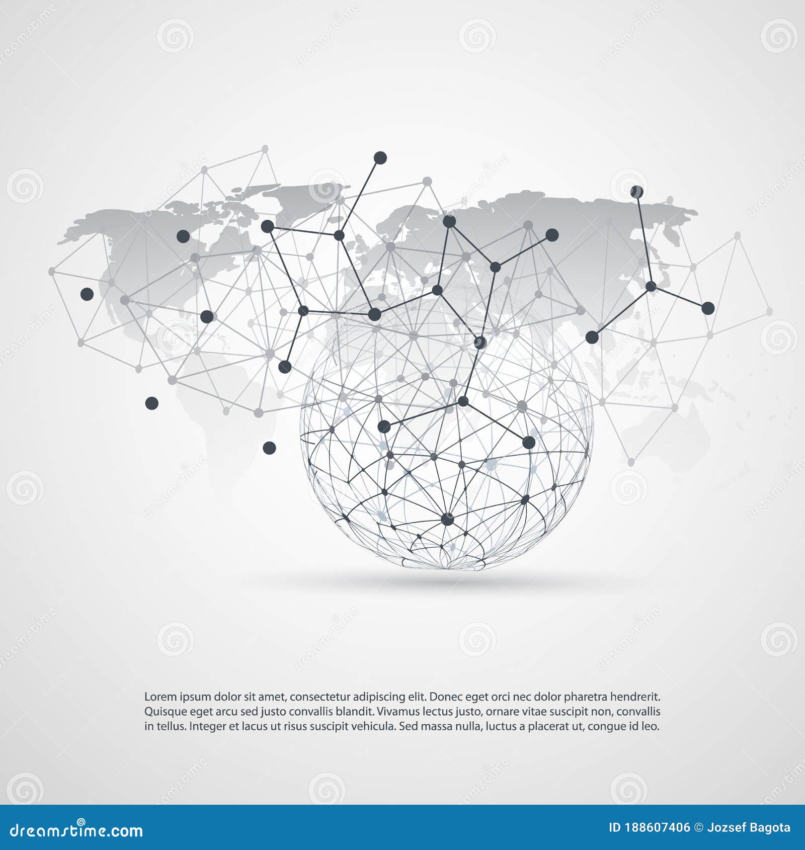 Cloud Computing and Networks Concept with World Map - Global Digital ...