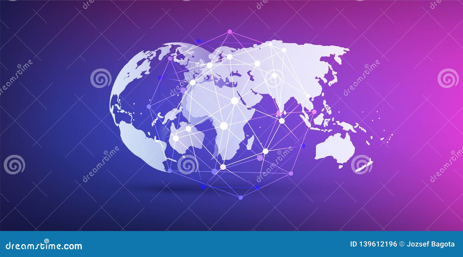 Cloud Computing and Networks Concept, World Map and Network Mesh on ...