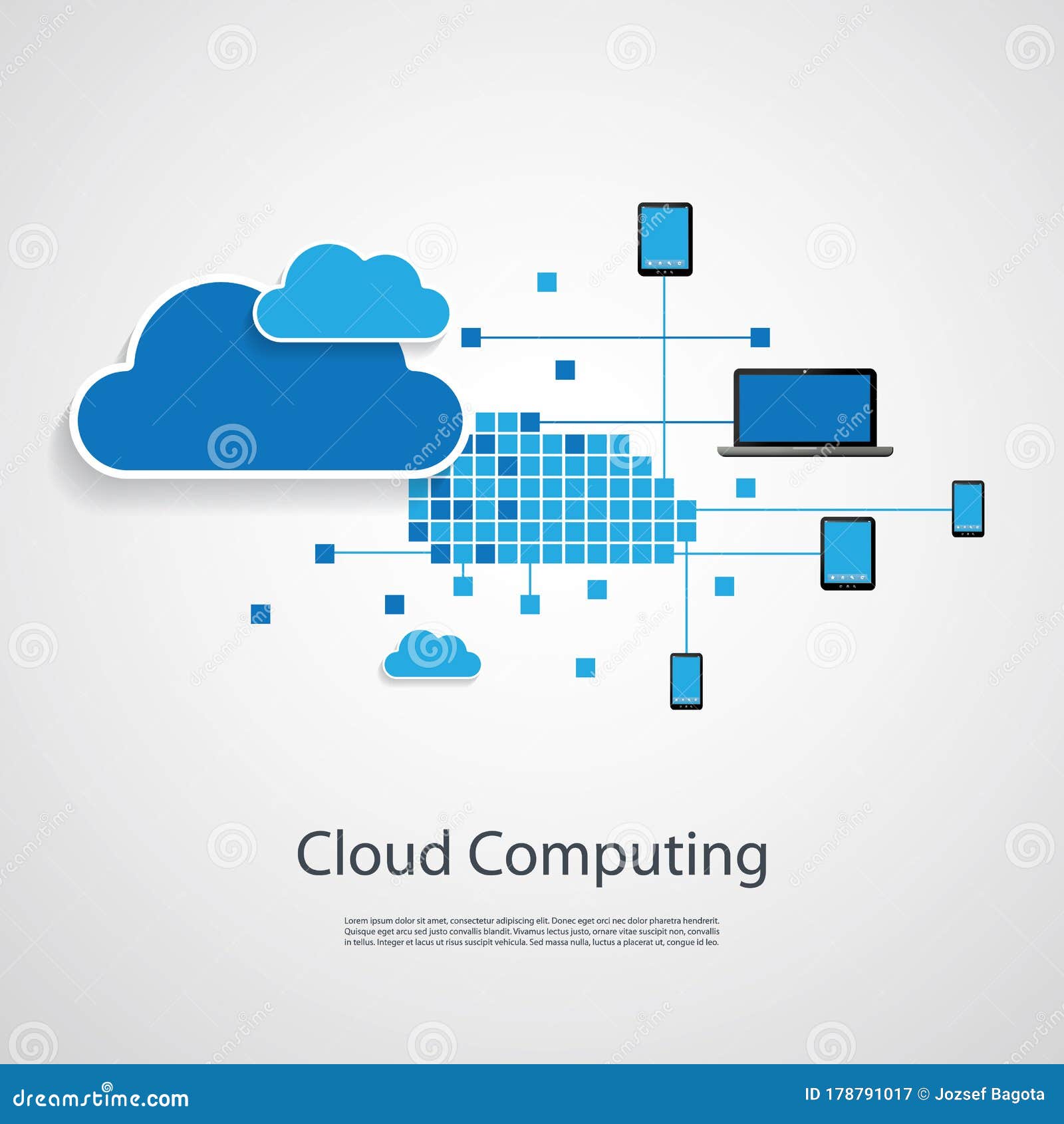Cloud Computing, Networks Design Concept Stock Vector - Illustration of ...
