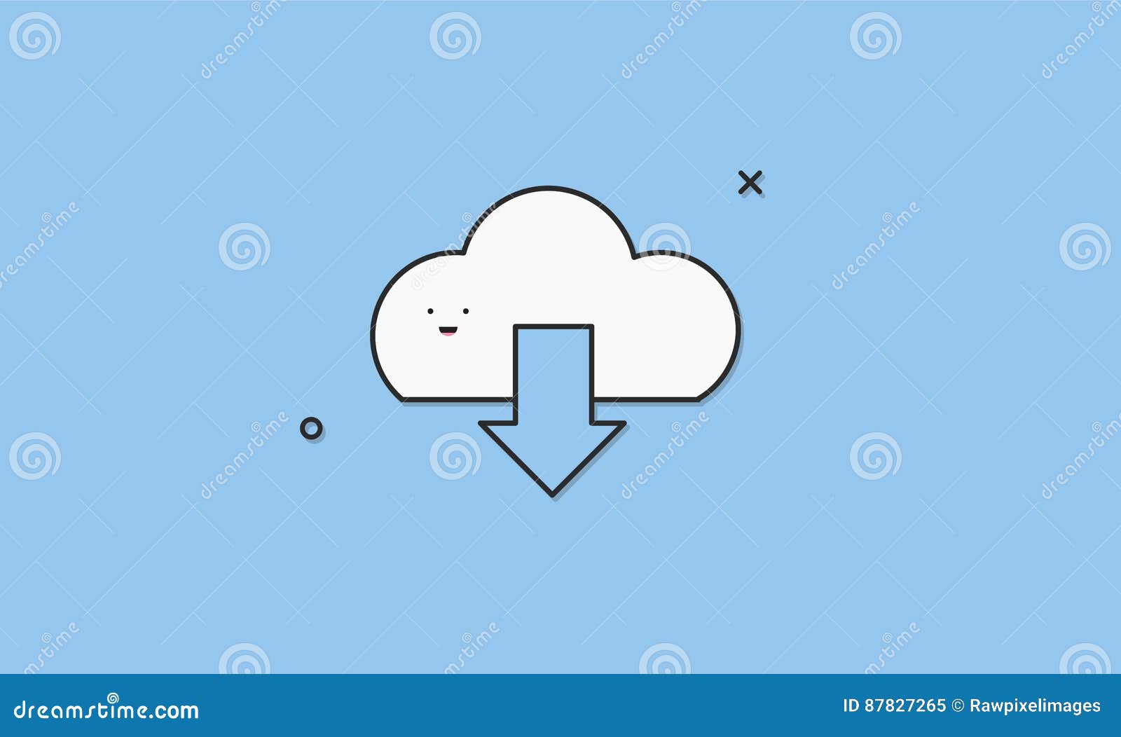 Cloud Computing Online Data Media Storage Cartoon Character Concept ...
