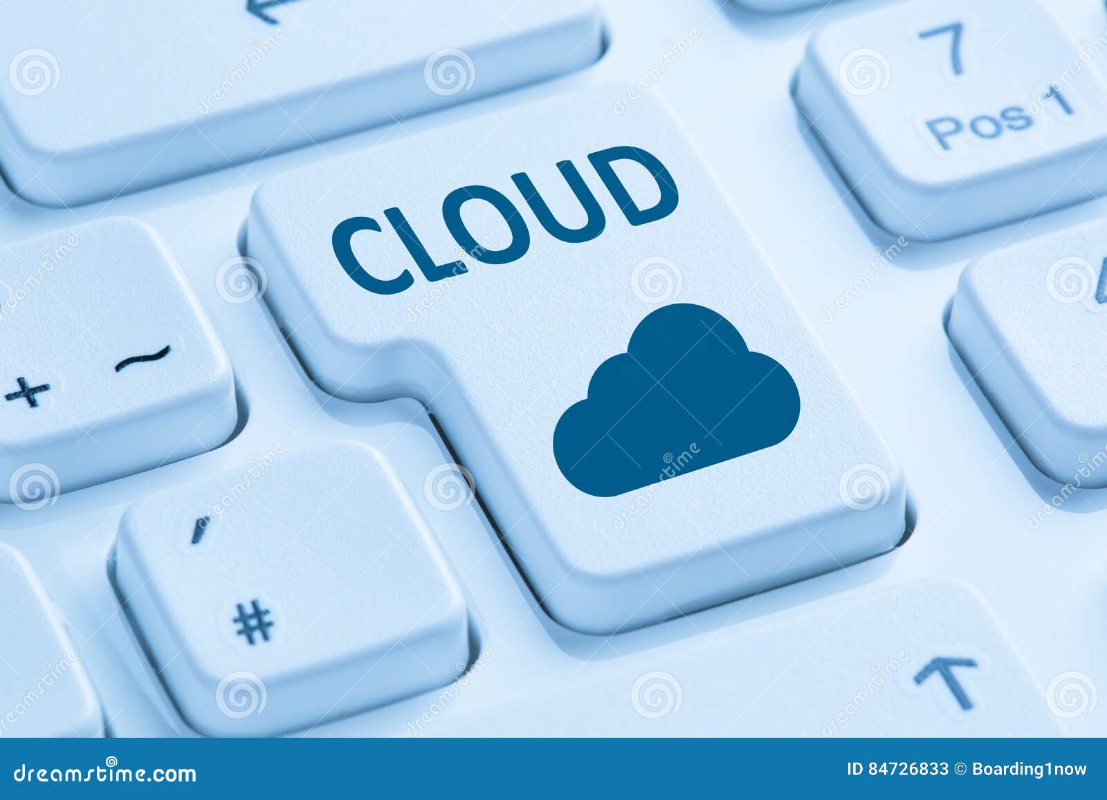 Cloud Computing Online Internet Cyberspace Blue Computer Keyboard Stock ...
