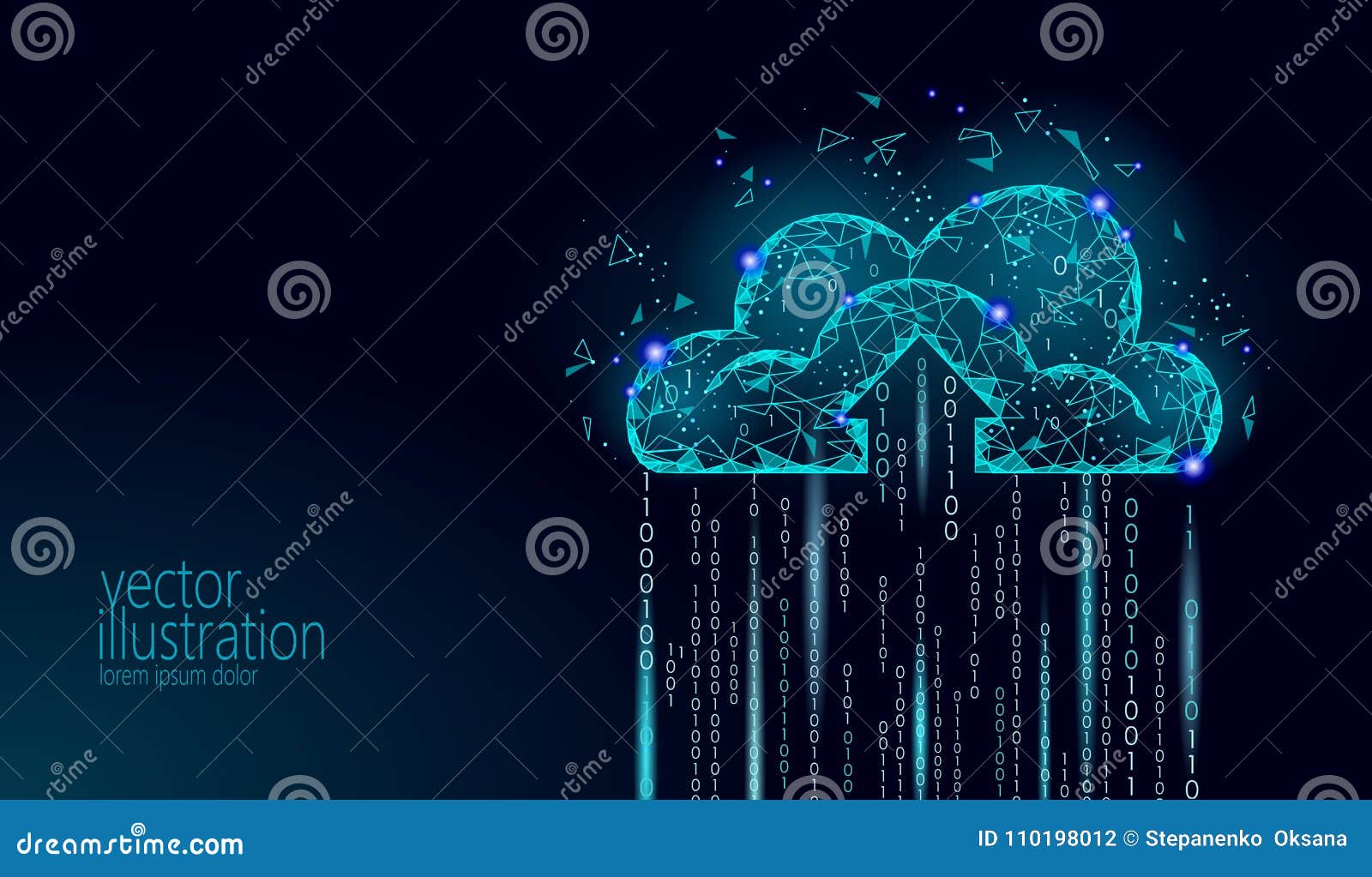 Global Big Data Analysis Visualized As Glowing Dotted World Map. Vector ...