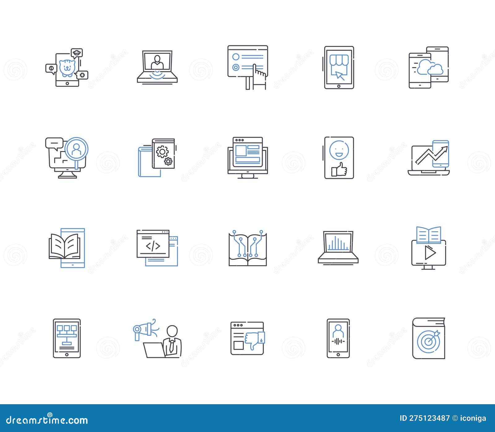 Cloud Computing Outline Icons Collection Cloud Computing Storage Virtualization