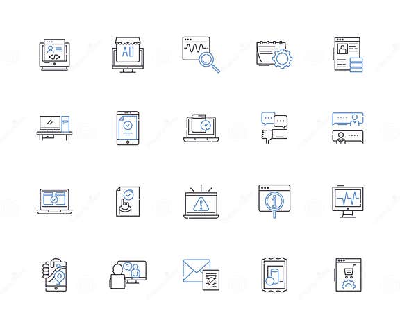 Cloud Computing Outline Icons Collection Cloud Computing Storage Virtualization
